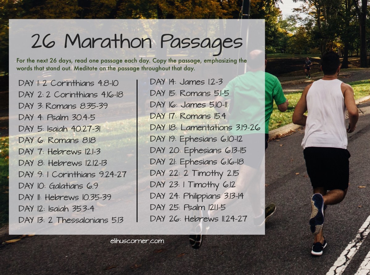26 Passages for your Marathon (with free printable) – Elihu's Corner
