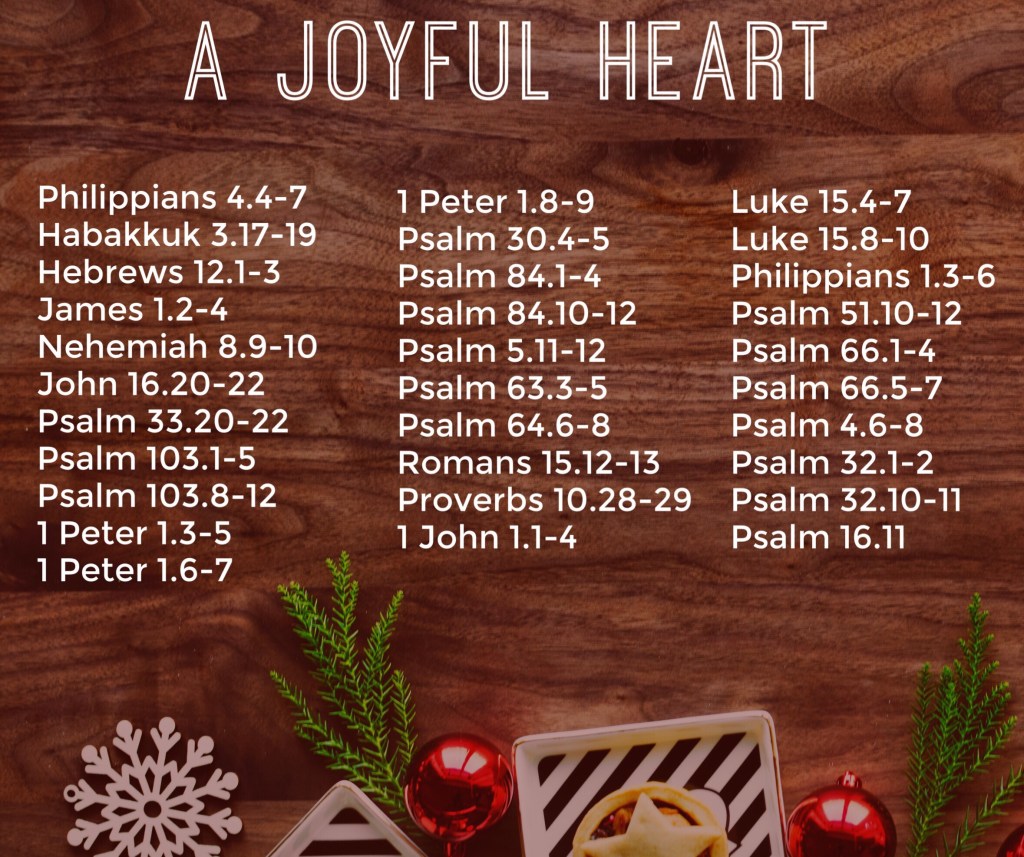 Scripture Writing Plan for December: A Joyful Heart – Elihu's Corner