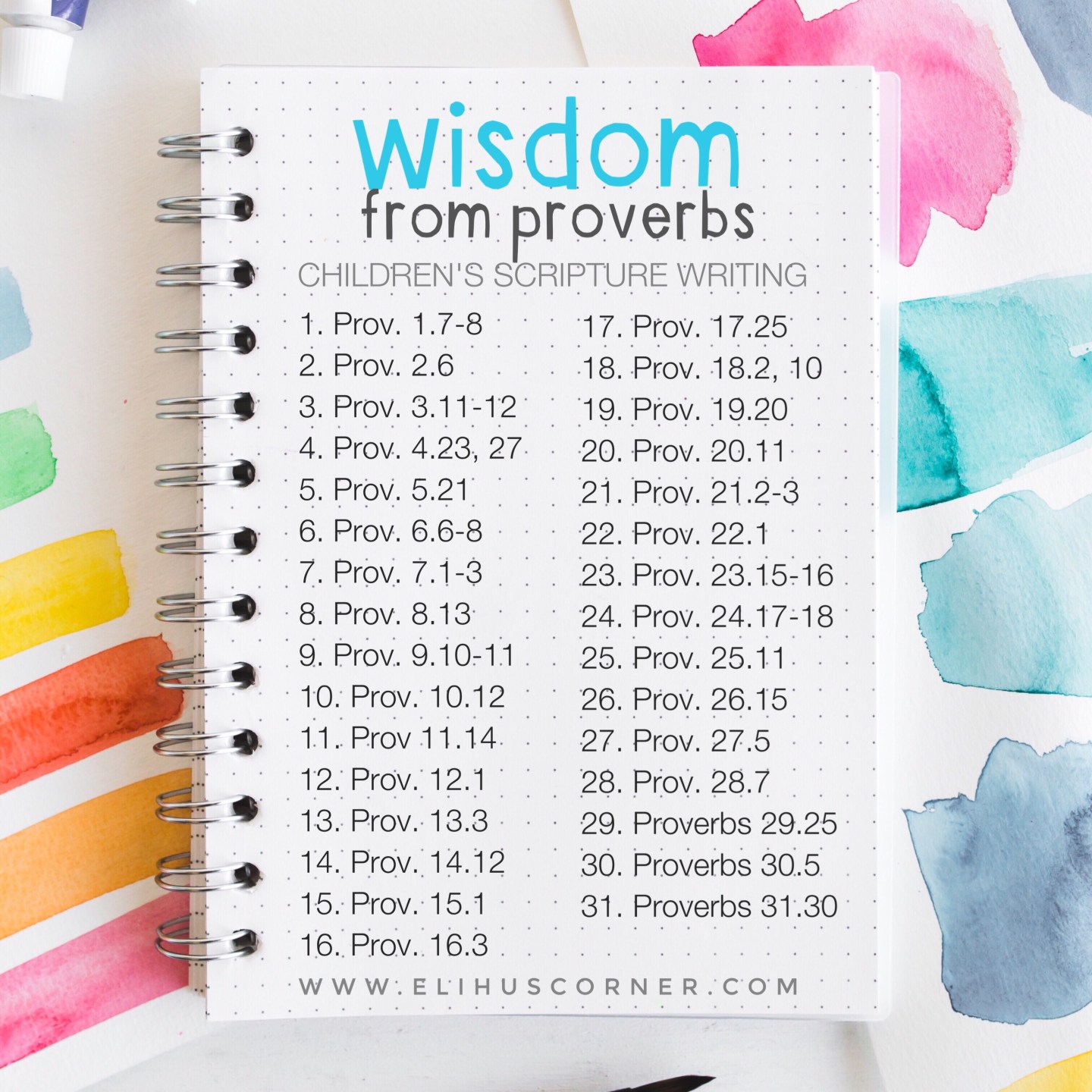 Wisdom from Proverbs – Scripture Writing Plan for March – Elihu's Corner