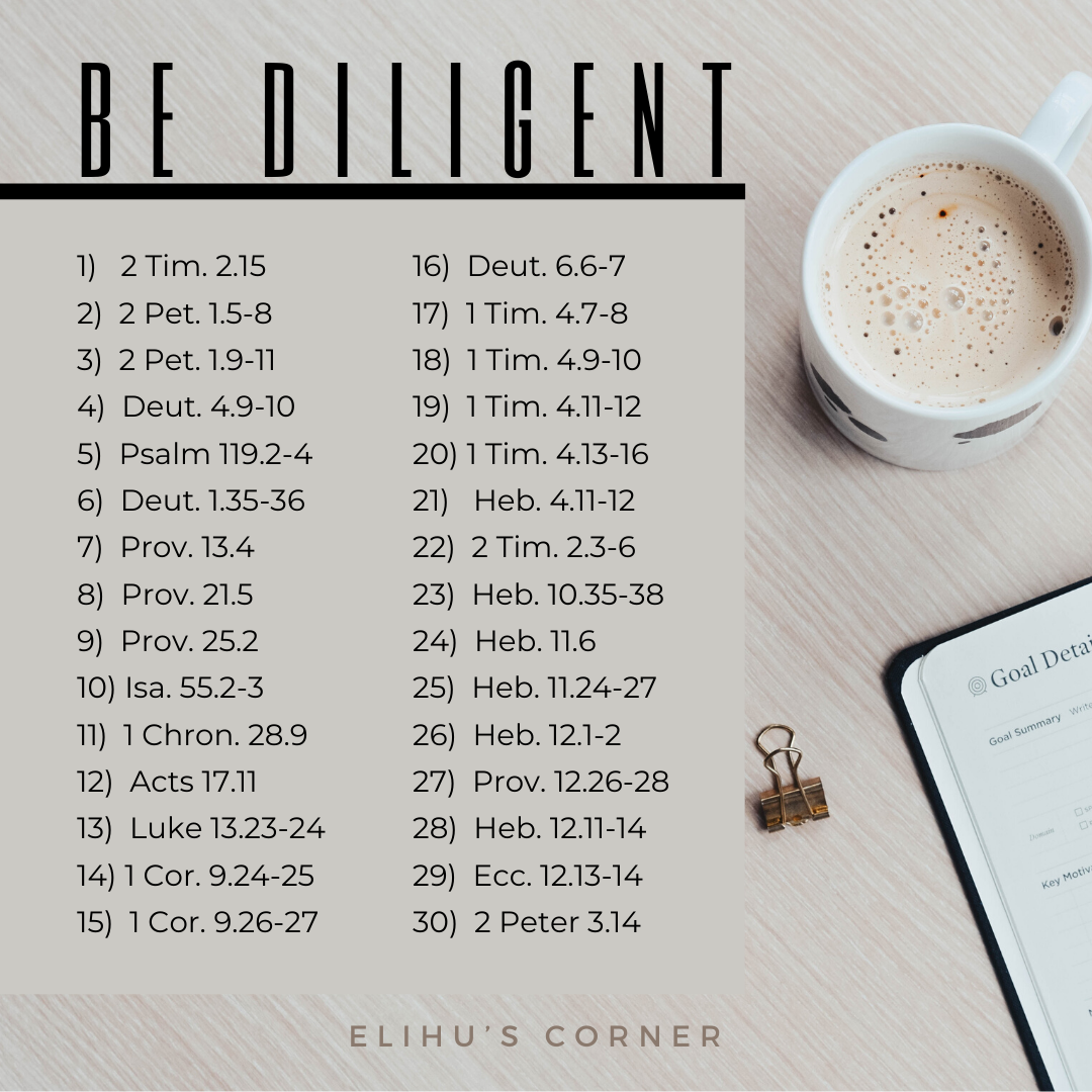 Be Diligent: June 2020 Scripture Writing Plan – Elihu's Corner