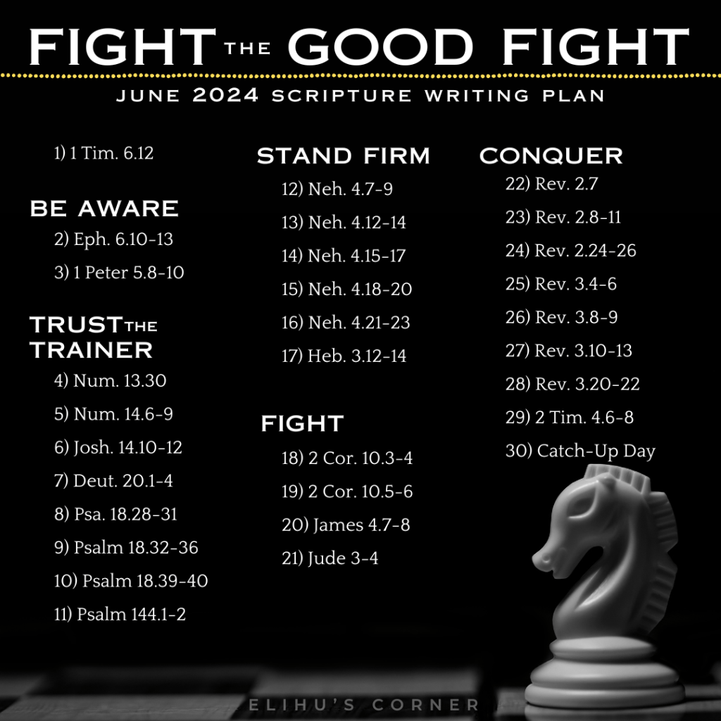 Scripture Writing Plans – Elihu's Corner