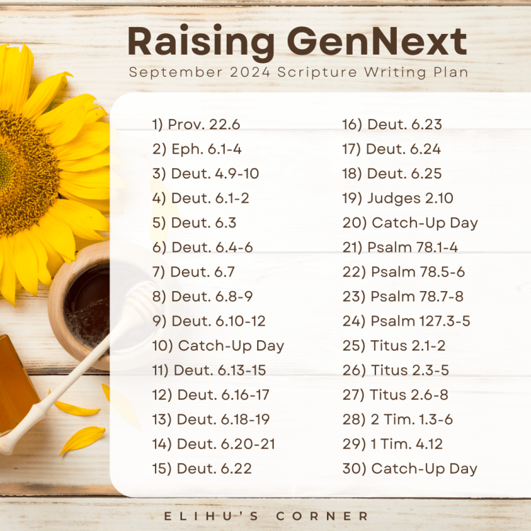 Scripture Writing Plans – Elihu's Corner