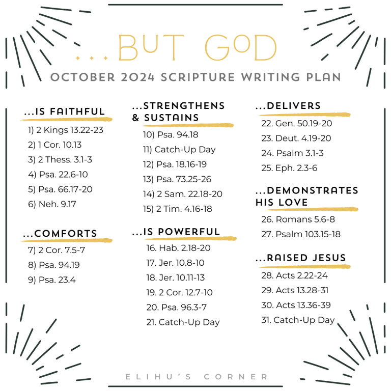 Scripture Writing Plans – Elihu's Corner