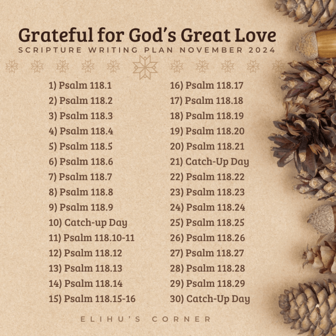 Scripture Writing Plans – Elihu's Corner