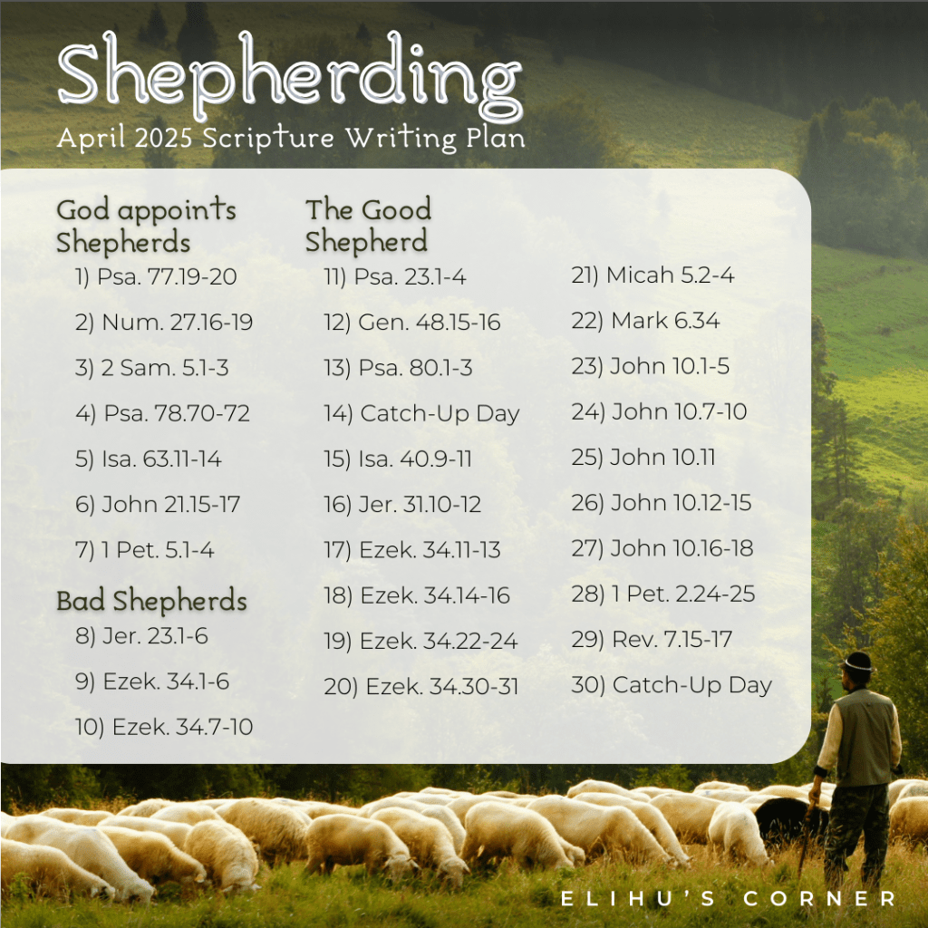 Scripture Writing Plans – Elihu's Corner